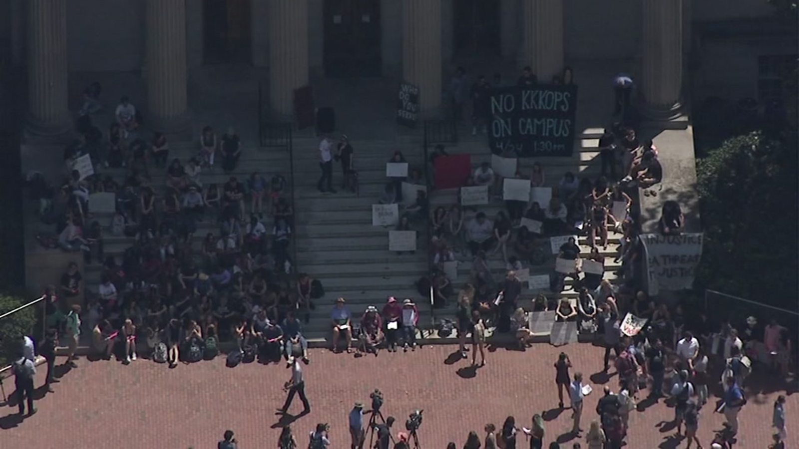 UNC protest: Window broken as crowd gathers to protest racism and ...
