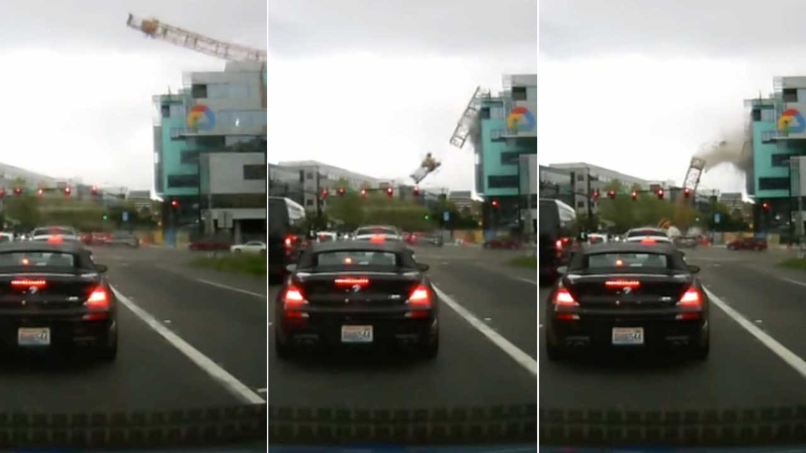 Seattle crane collapse: Video captures moment crane topples over ...