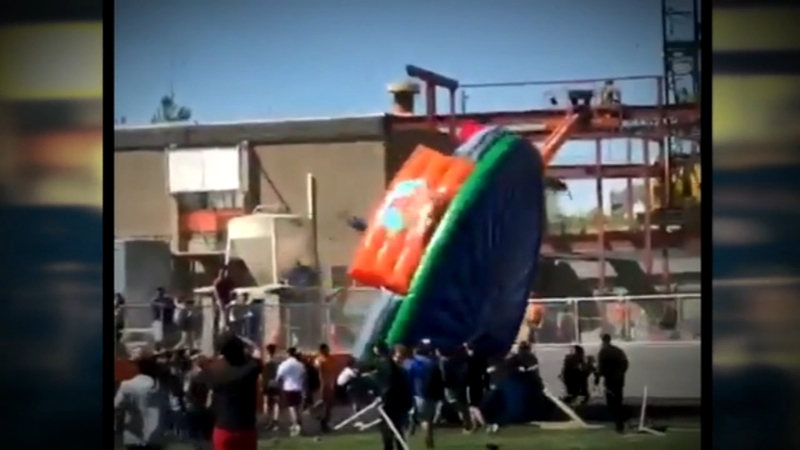 Bounce house flies 240 feet in the air, injures 5 students - ABC7 Chicago