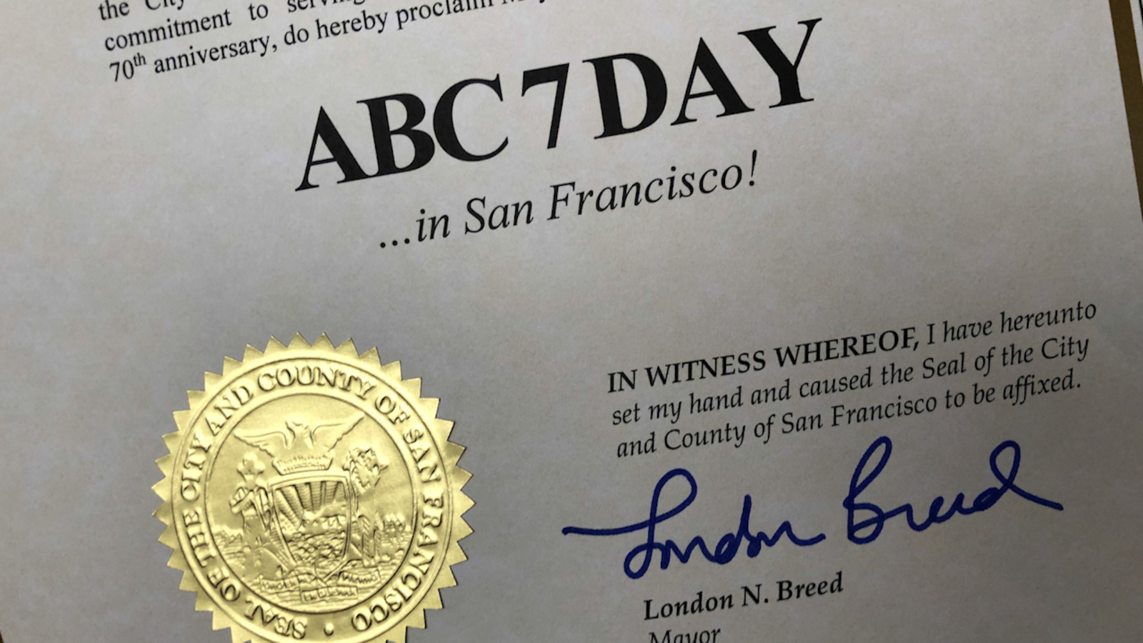 70 Years of ABC7: Former Mayor Willie Brown declares ABC Day in San ...