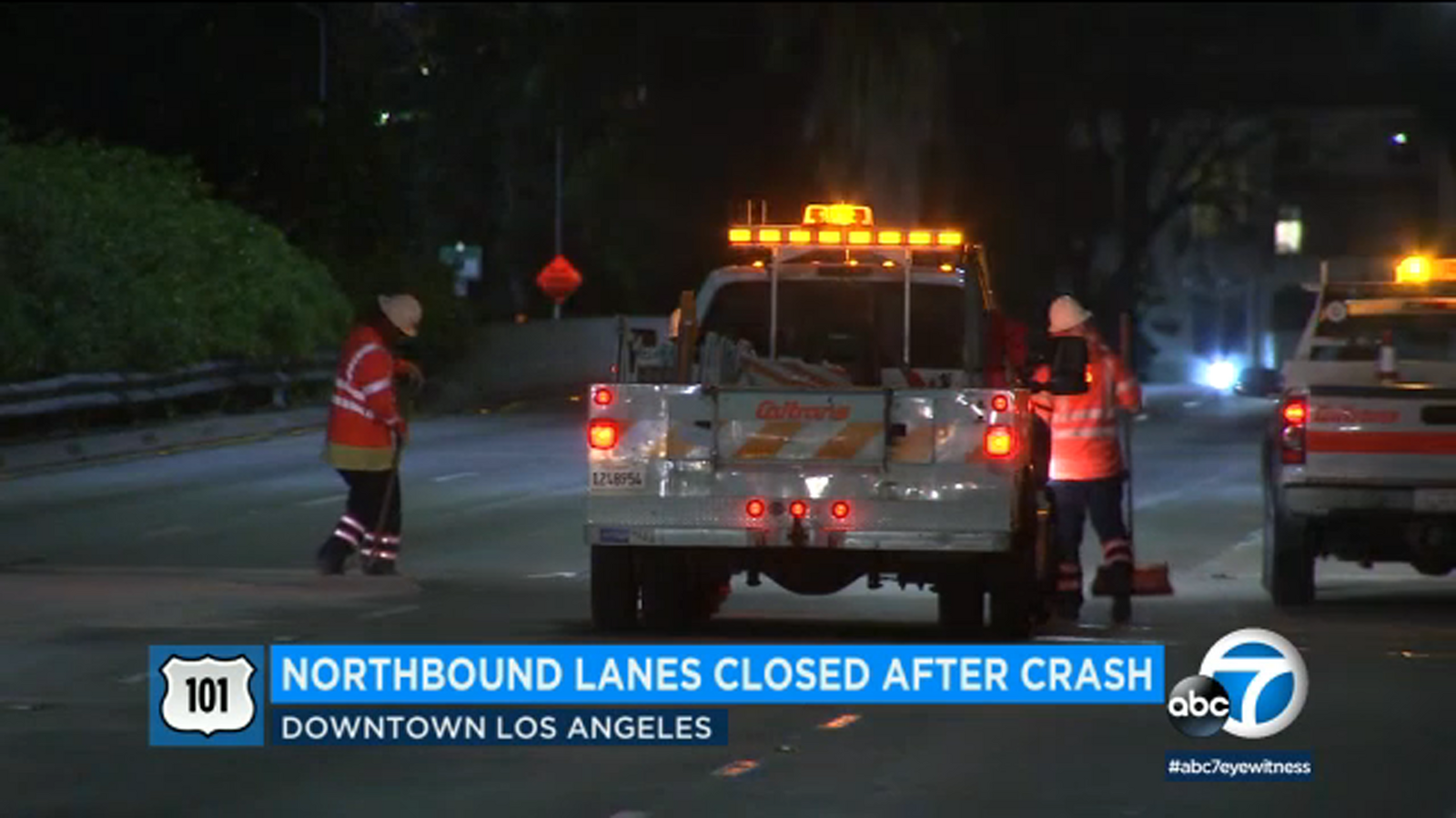 101 Freeway northbound reopen after crash, fuel spill - ABC7 Los Angeles
