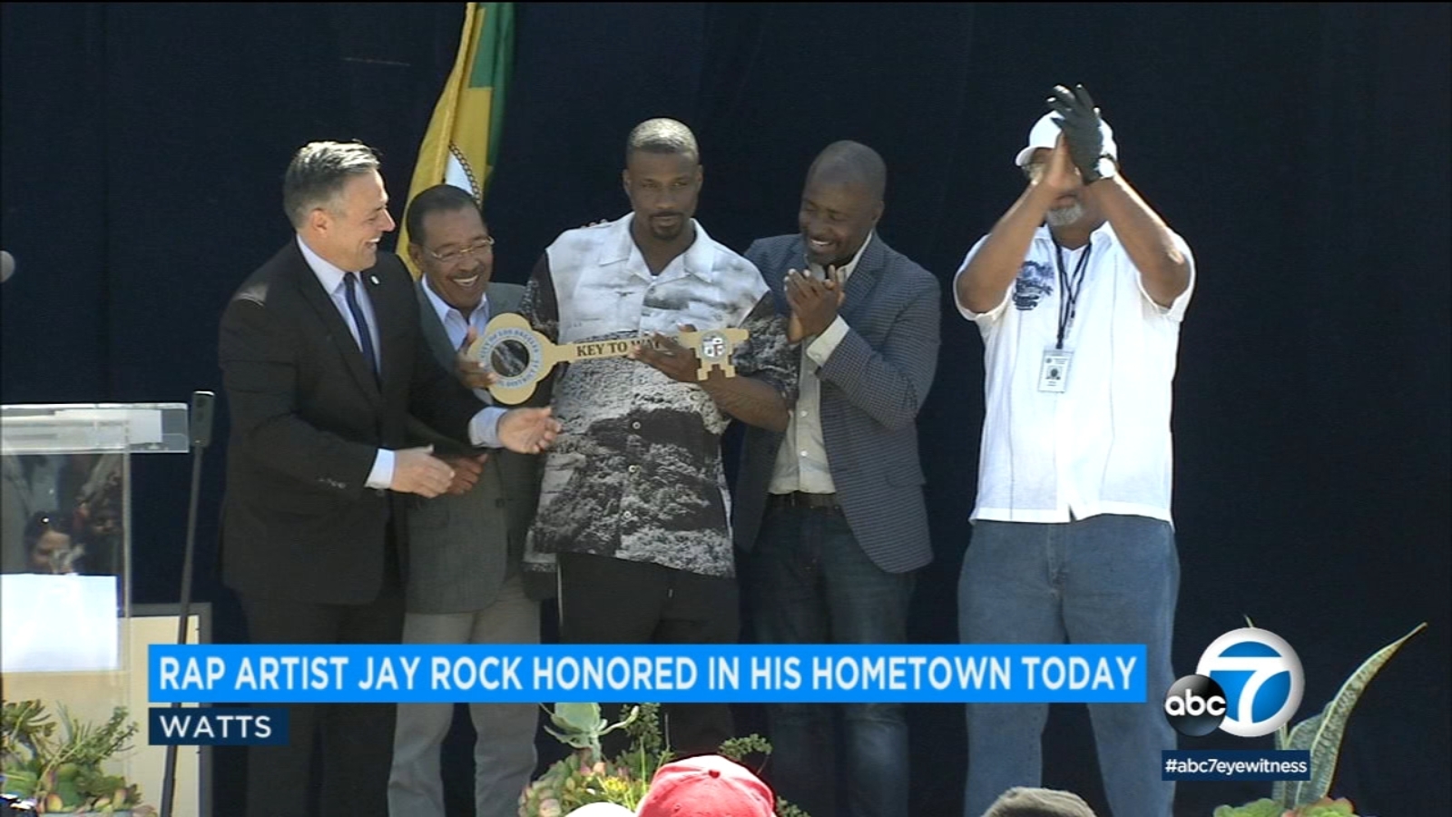 Rapper Jay Rock honored with key to hometown Watts - ABC7 Los Angeles