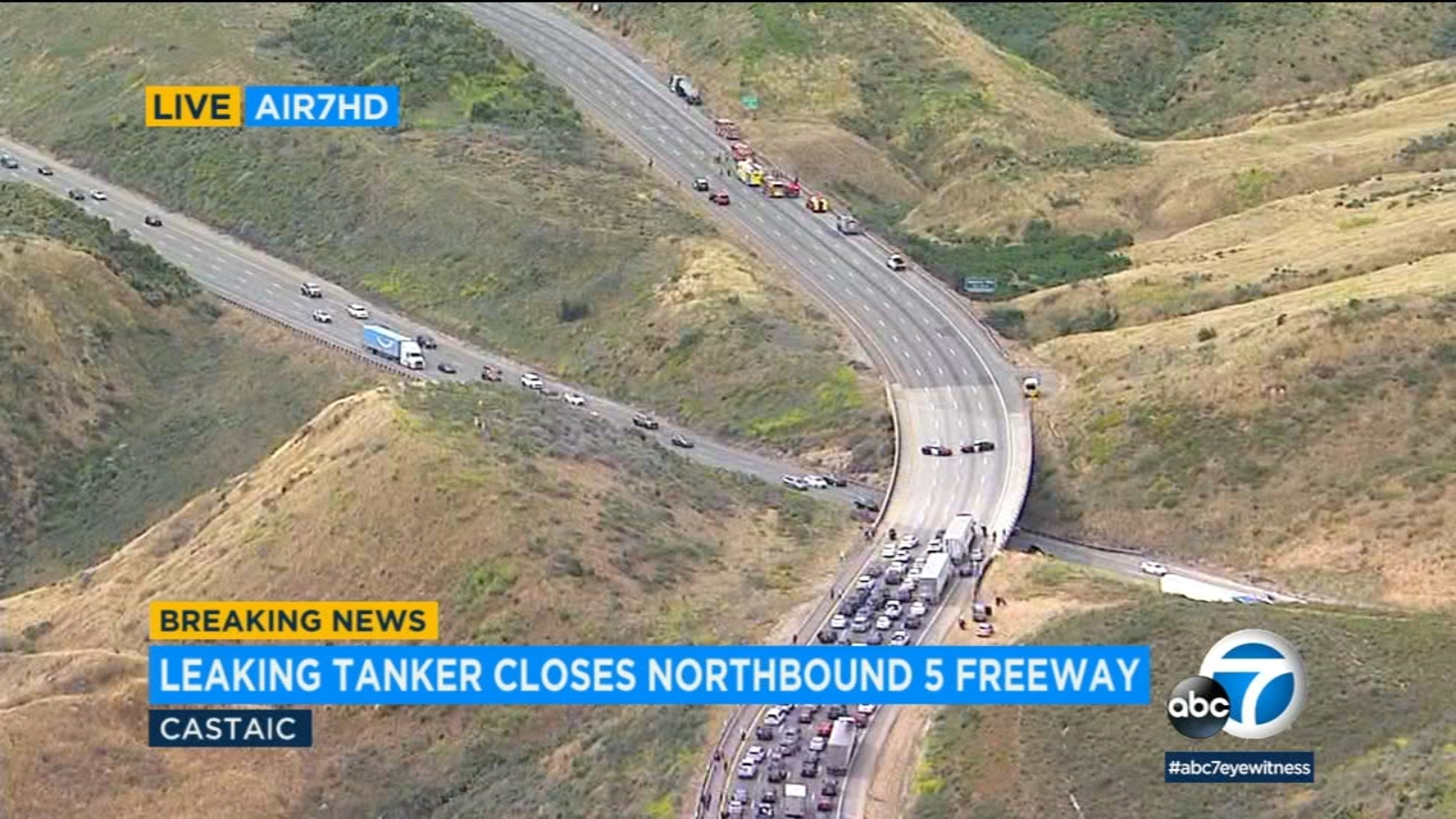 NB 5 reopening after long closure in Castaic from hazmat spill - ABC30 ...