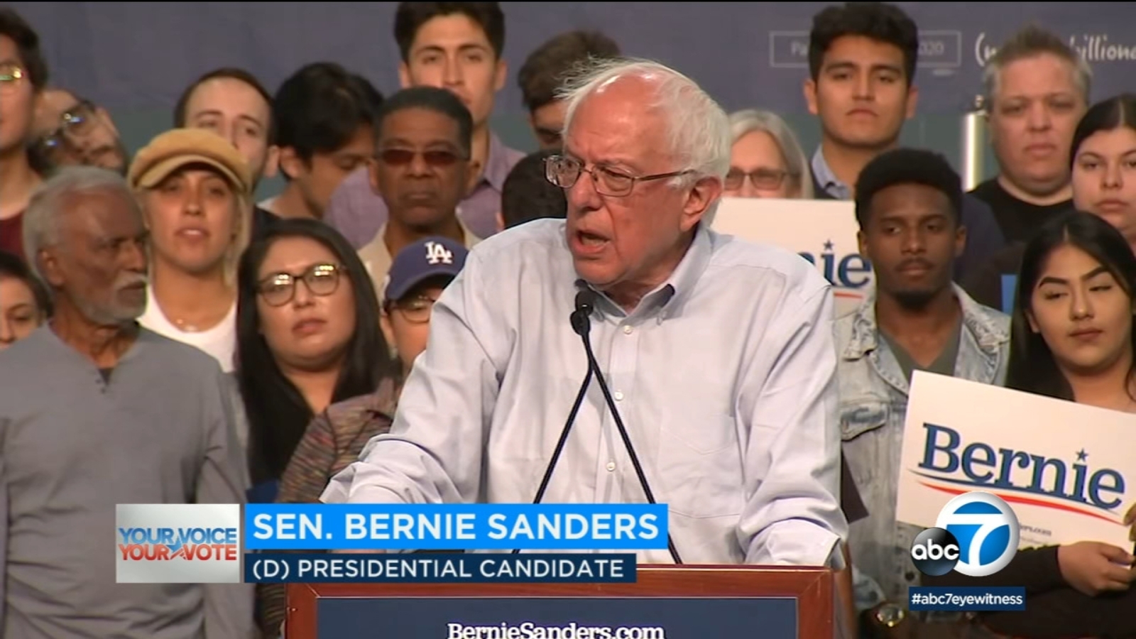 Bernie Sanders campaigns in Pasadena, Kamala Harris talks immigration ...