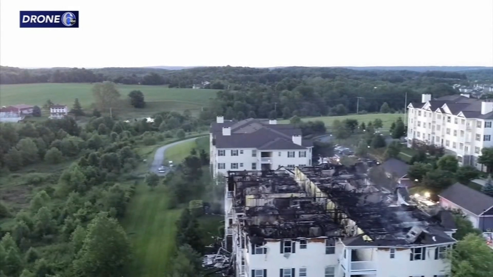 Flames burn through Chester County apartment building, rendering ...