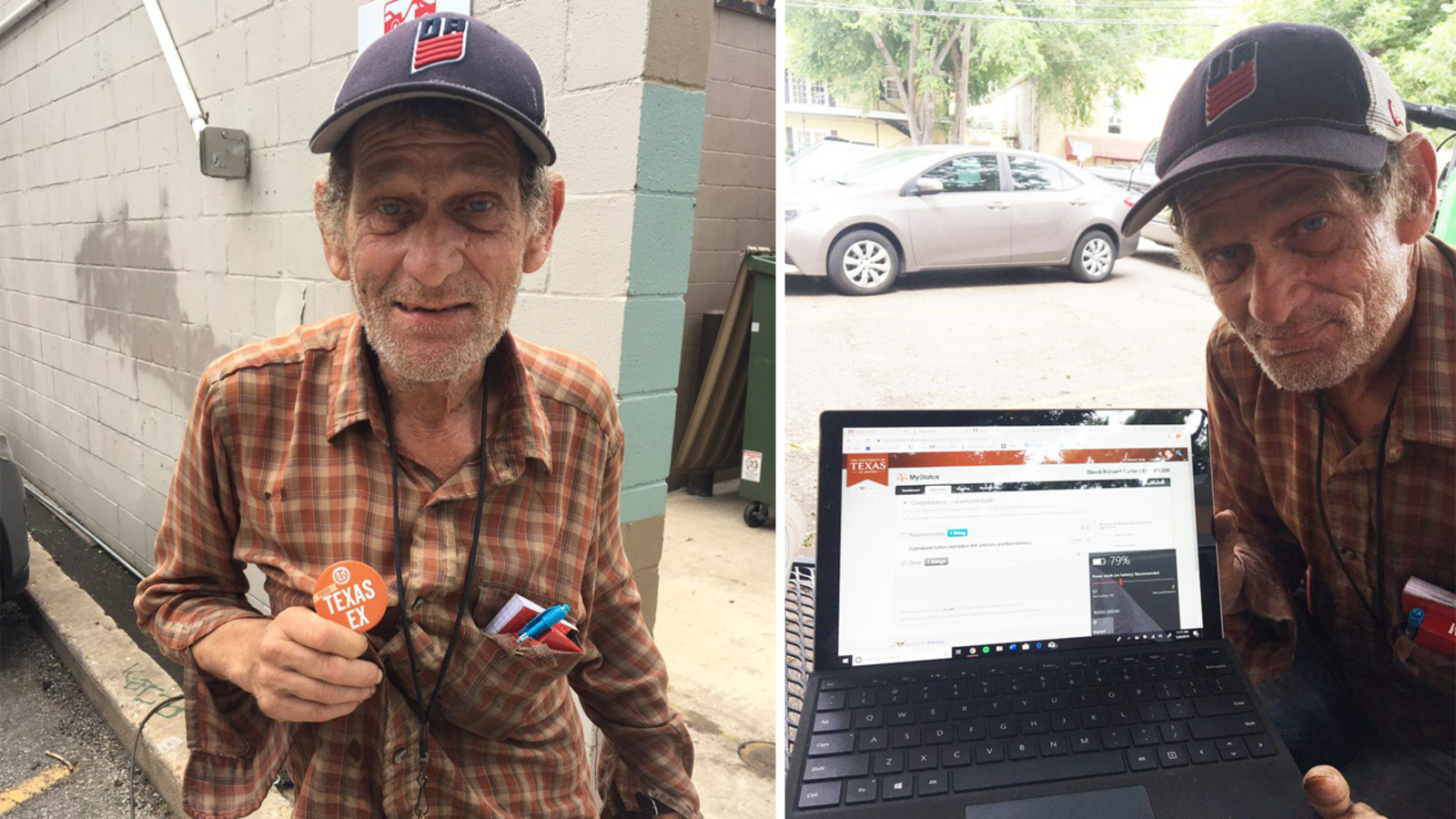 University of Texas student helps homeless man enroll in college ...