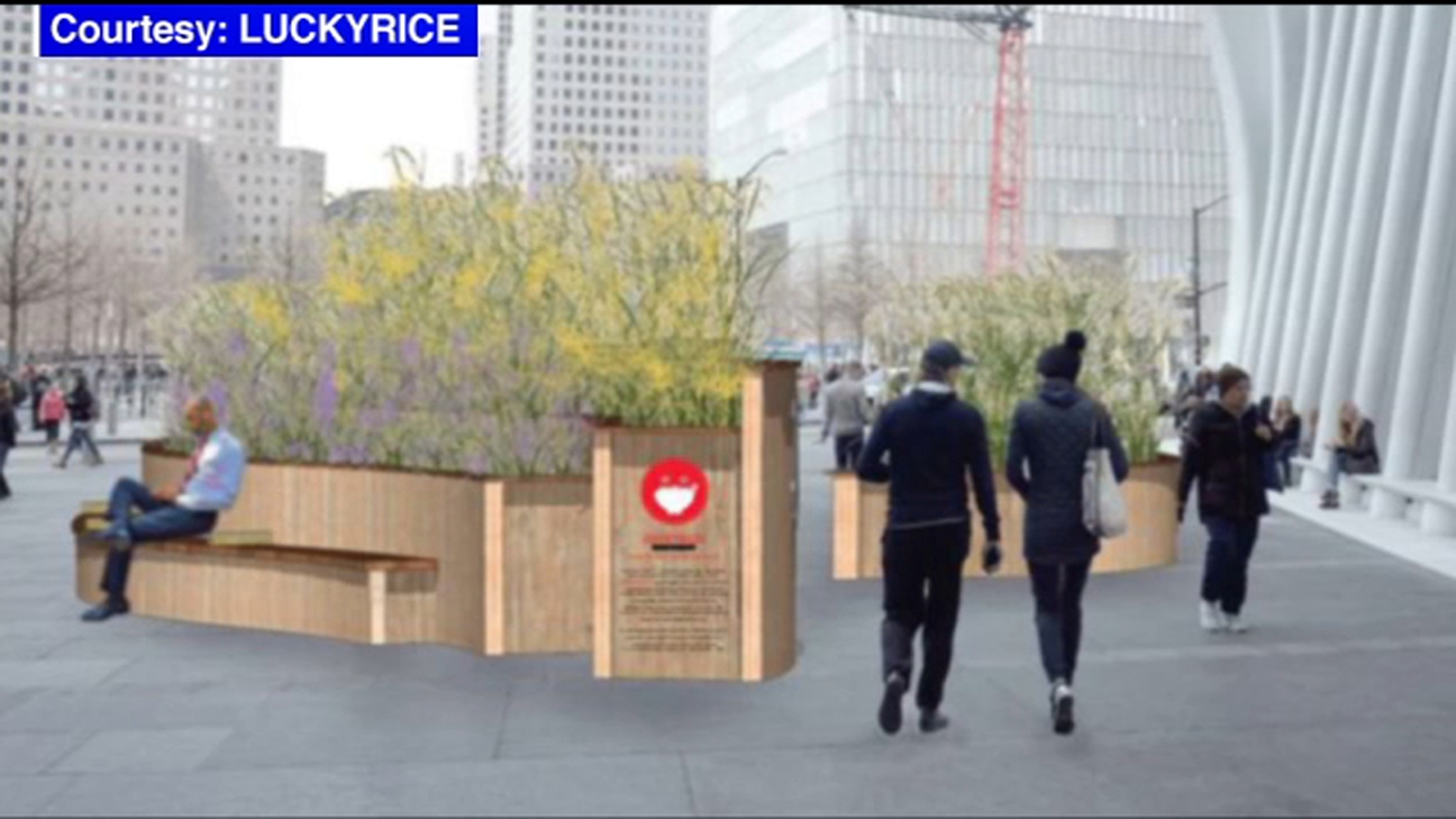 3-tiered rice paddy edible art installation unveiled outside Oculus at ...