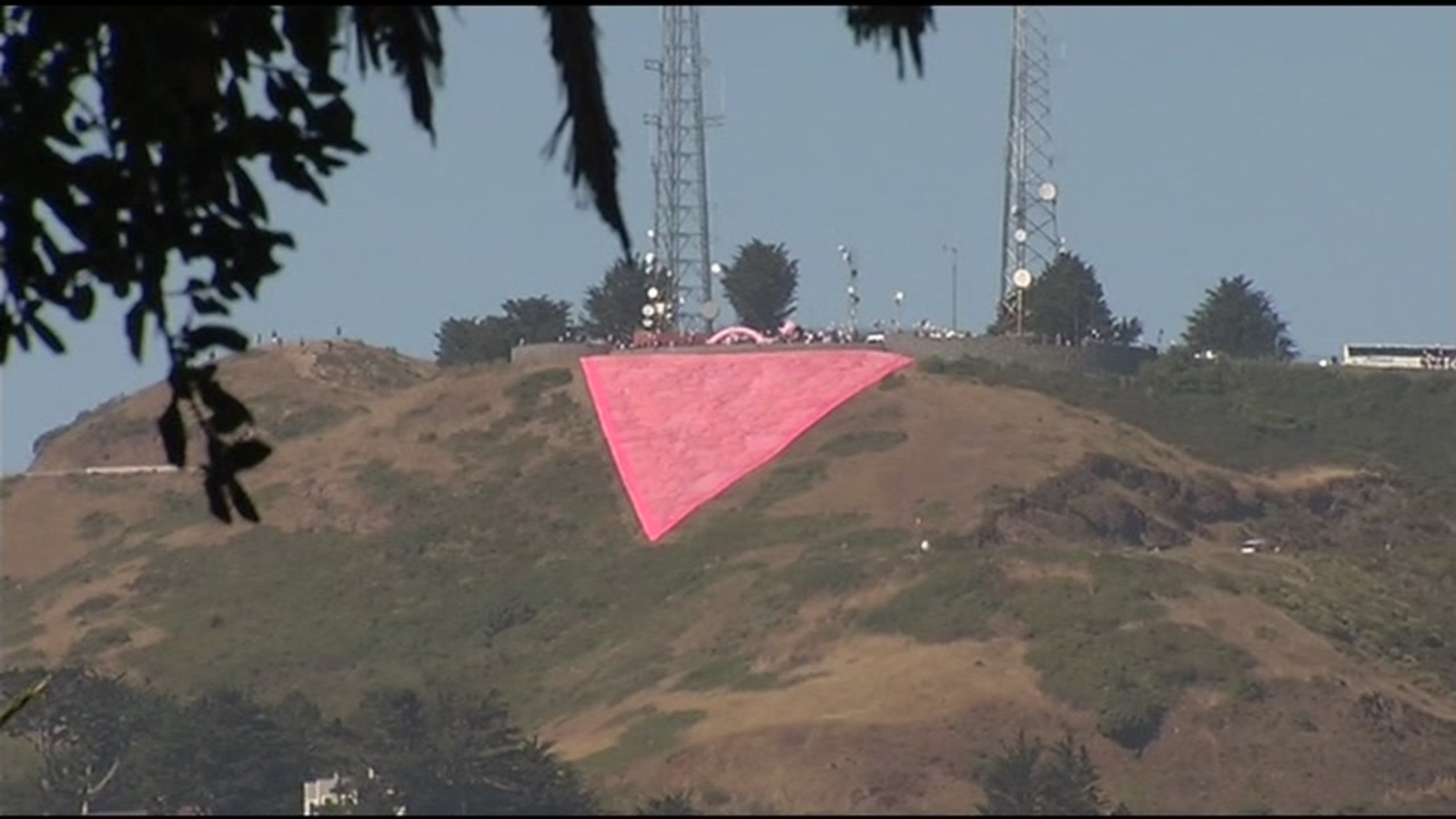 Volunteers install annual Pink Triangle on top 'Twin Peaks' in San ...