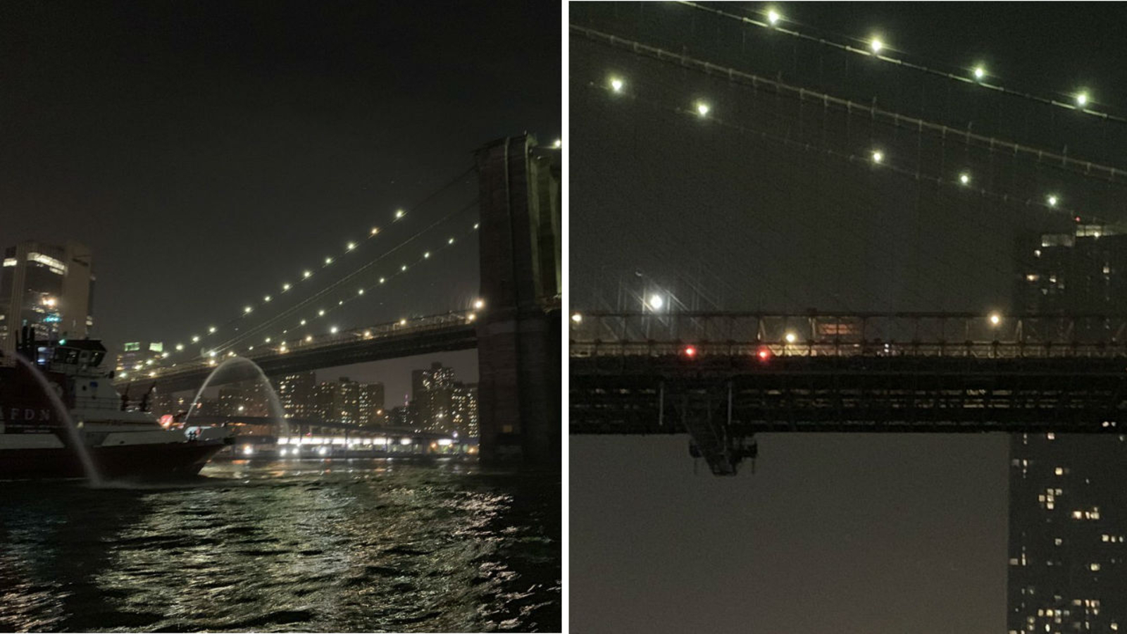 FDNY fights flames on Brooklyn Bridge after fireworks show in New York ...