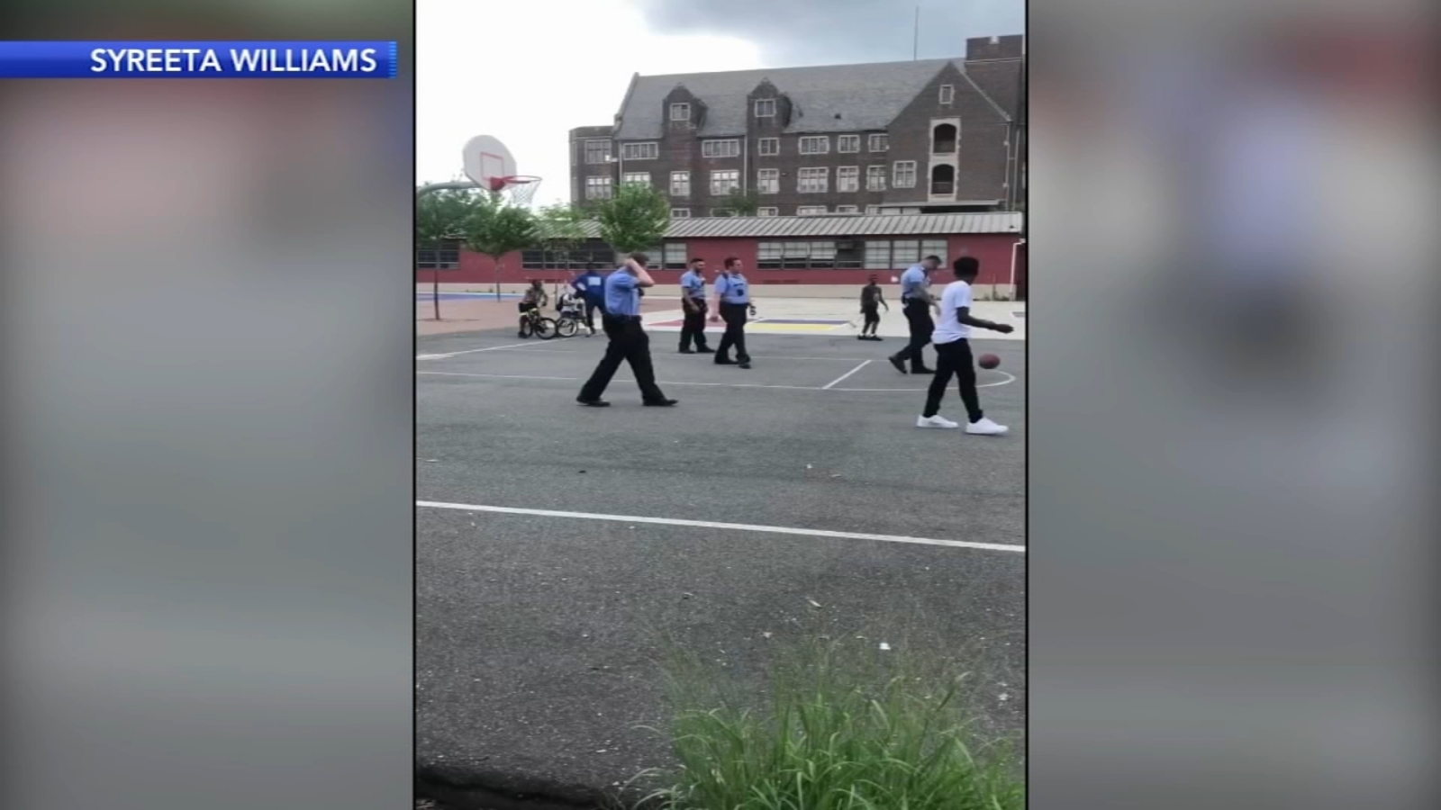 Heartwarming video shows officers playing basketball with kids in West ...