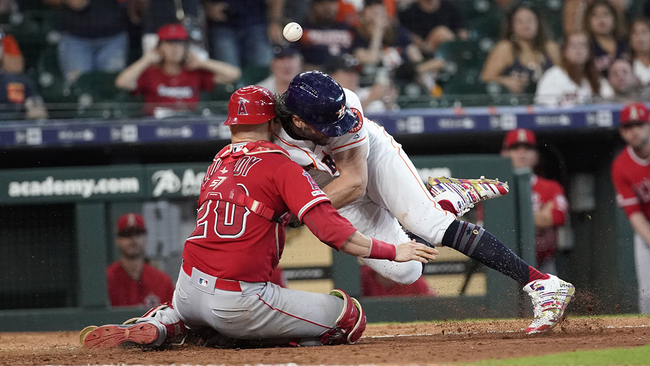 Jake Marisnick hit by pitch: Los Angeles Angels pitcher and manager ...