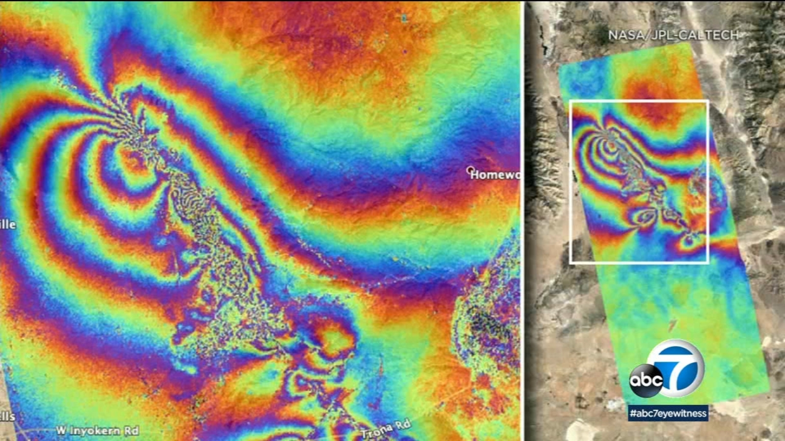 Seen from space: Map shows surface displacement from Ridgecrest ...