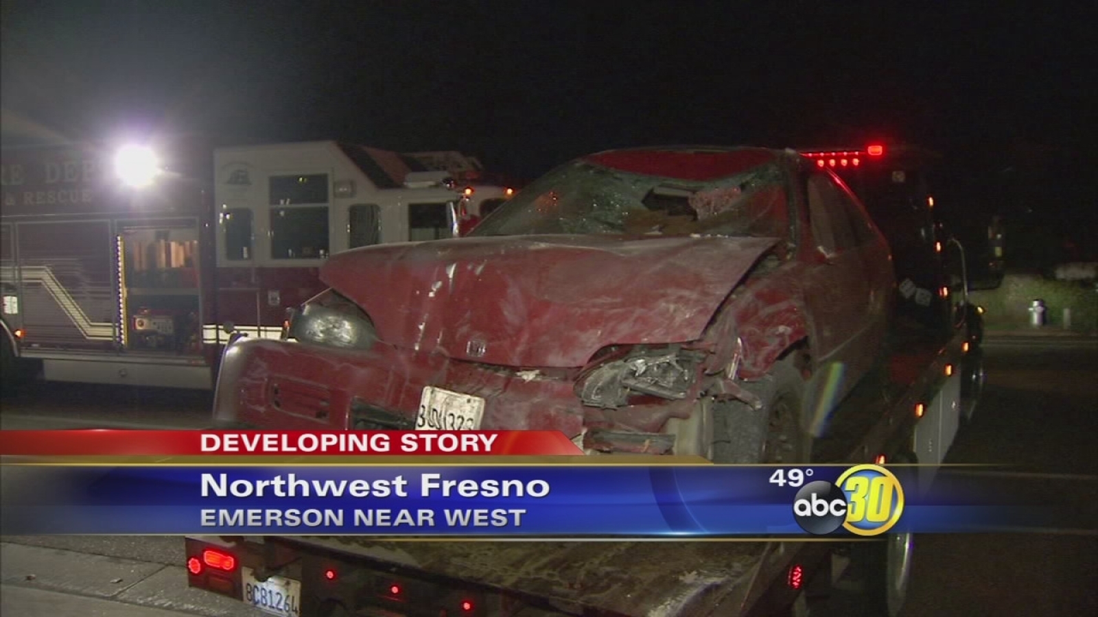 Car Crashes Into Home After Hitting Bicyclist In Northwest Fresno