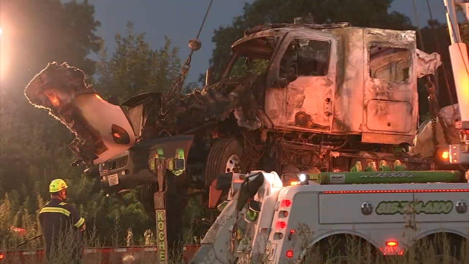 1 dead in fiery semi crash on I-55 near Wilmington, northbound lanes to ...