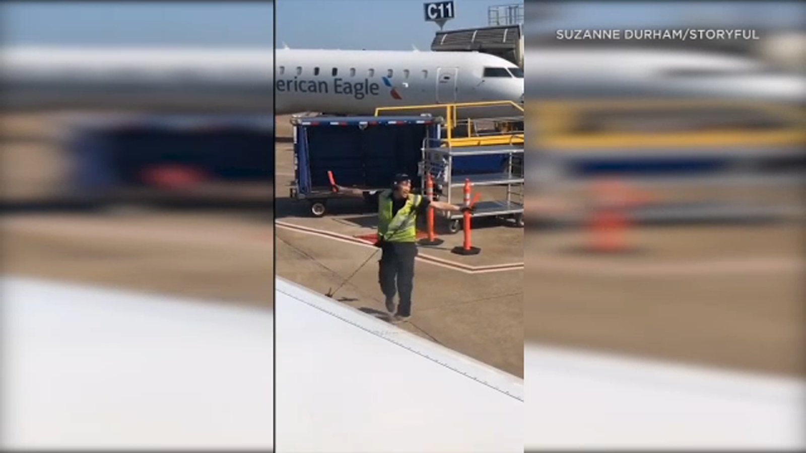 American Airlines employee's tarmac dance goes viral - ABC7 Los Angeles