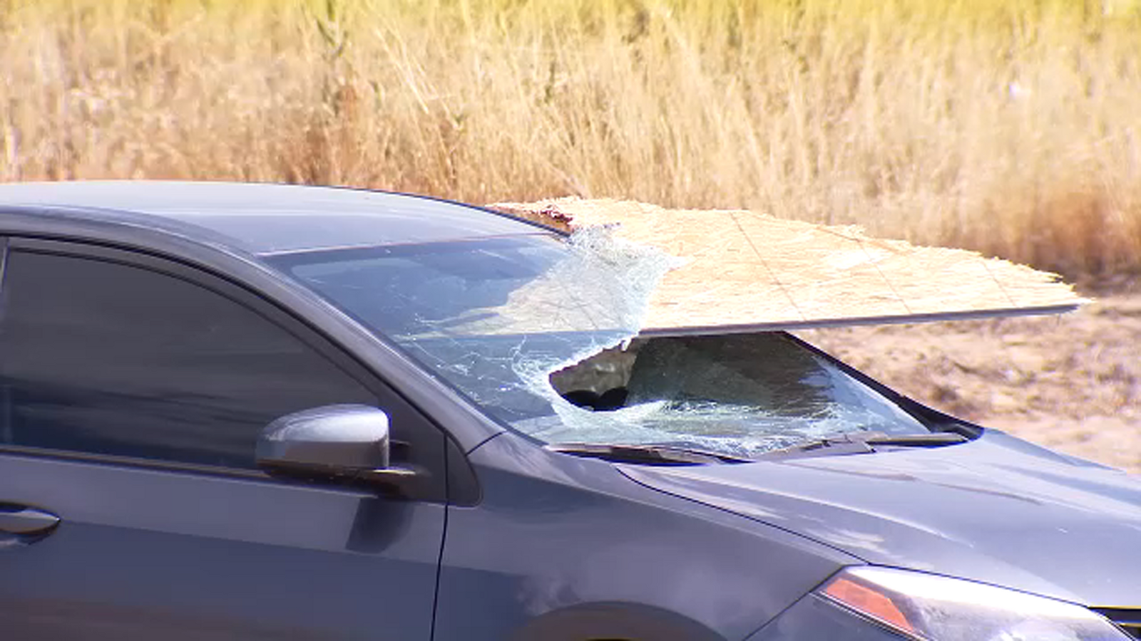 Plywood sheet pierces car windshield on Highway 41 in Madera County ...