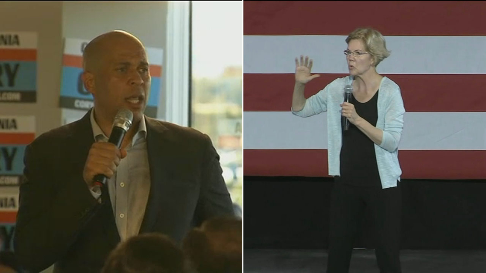 Elizabeth Warren, Cory Booker campaign in LA - ABC7 Los Angeles
