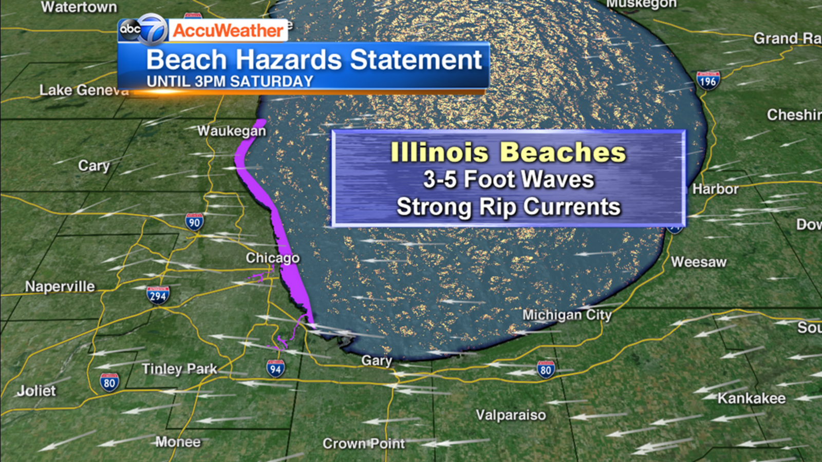 Beach Hazard alert in effect for Lake Michigan shorelines in Cook, Lake ...