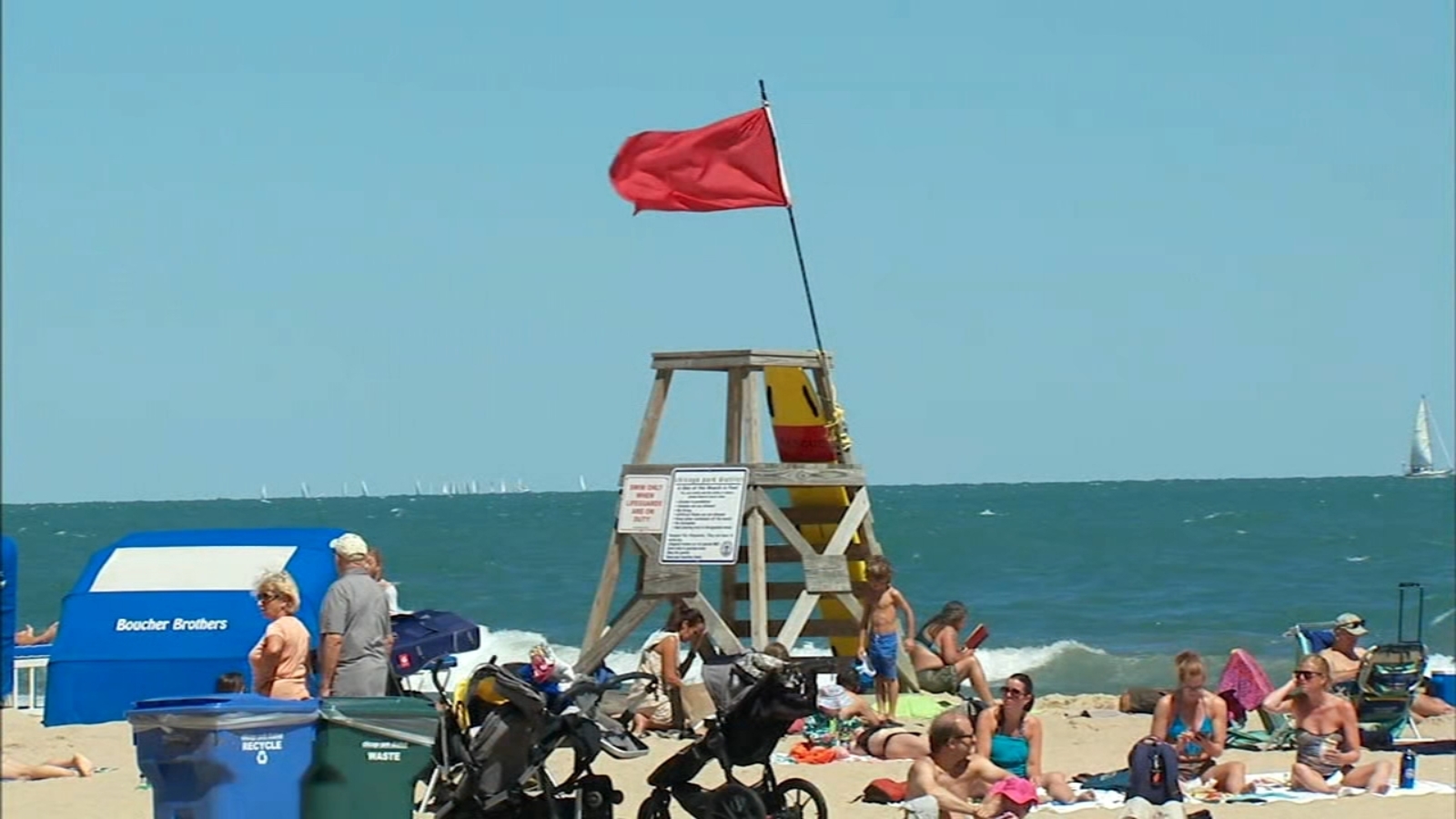 Dangerous conditions in Lake Michigan keep triathletes, beachgoers on ...