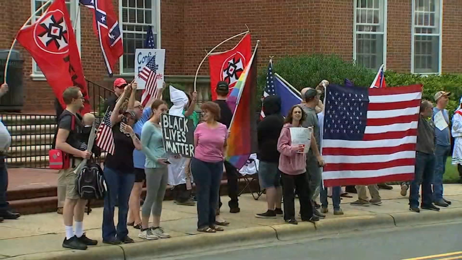 KKK, counter-protesters gather outside Hillsborough courthouse - ABC11 ...