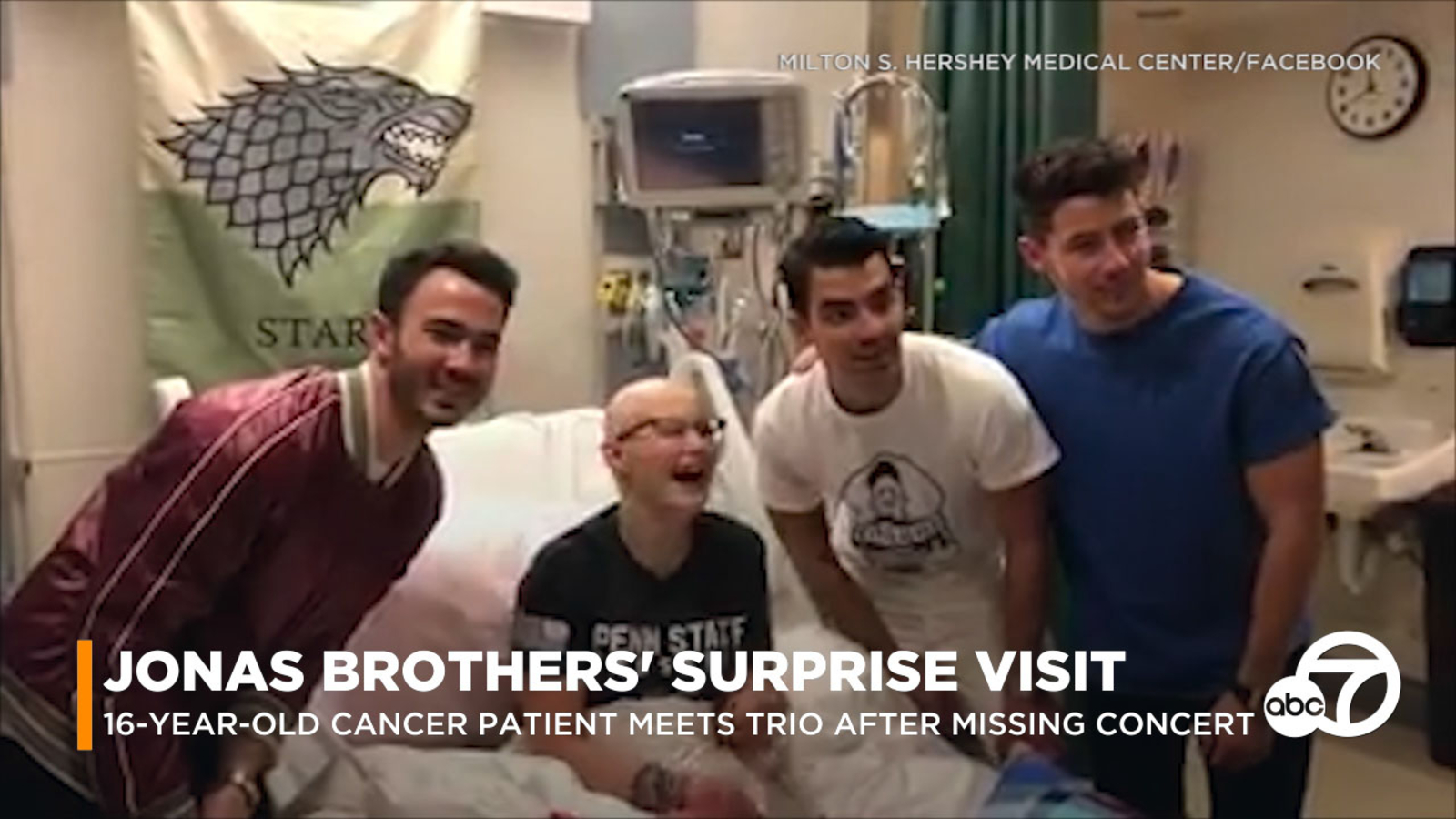 Jonas Brothers make surprise visit to teen cancer patient in ...