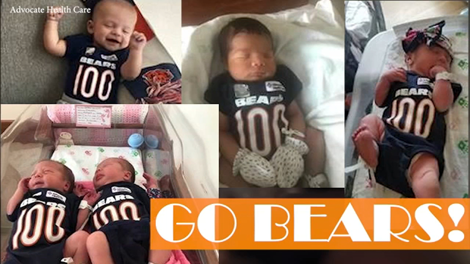 Baby superfans dressed for Chicago Bears' 100th season at Advocate ...