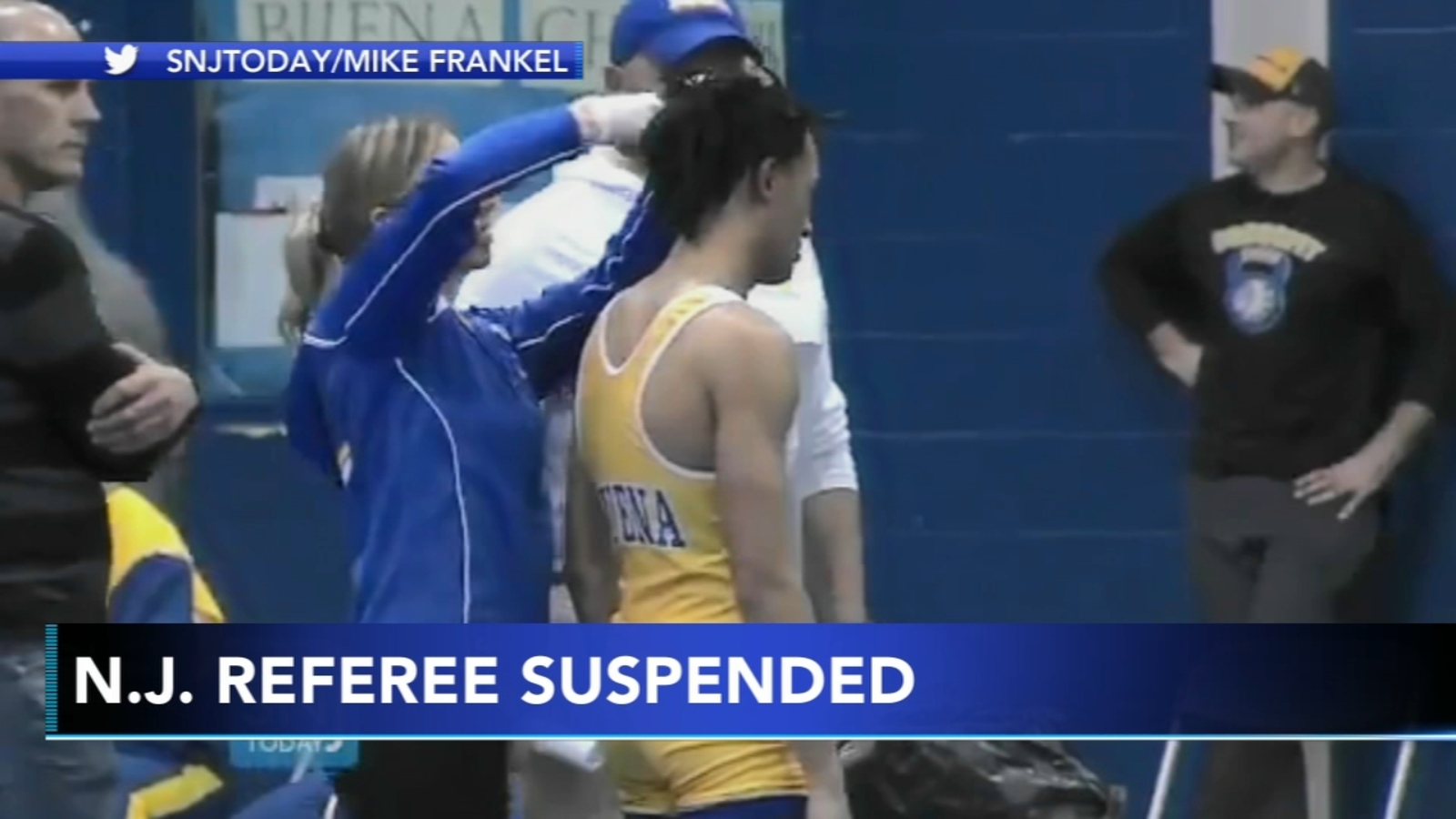 Referee suspended after New Jersey wrestler forced to cut locks or ...