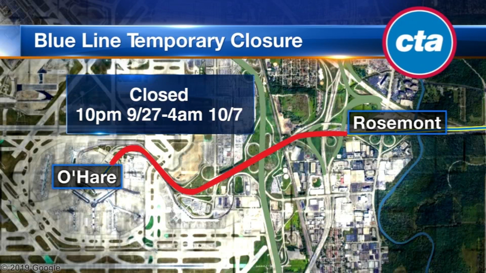 CTA Blue Line to shut down between O'Hare and Rosemont for repairs next ...