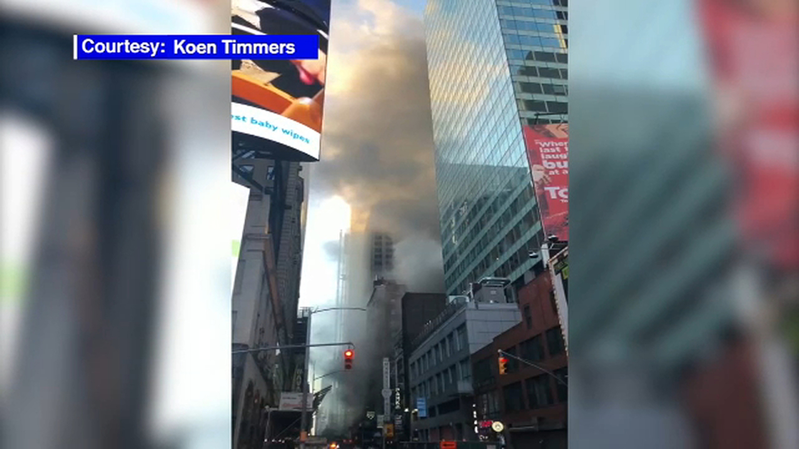 Firefighters battle fire at high-rise building near Times Square - ABC7 ...
