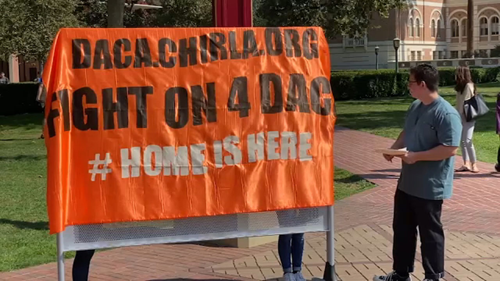 Banners erected at over dozens of California freeways, college campuses ...