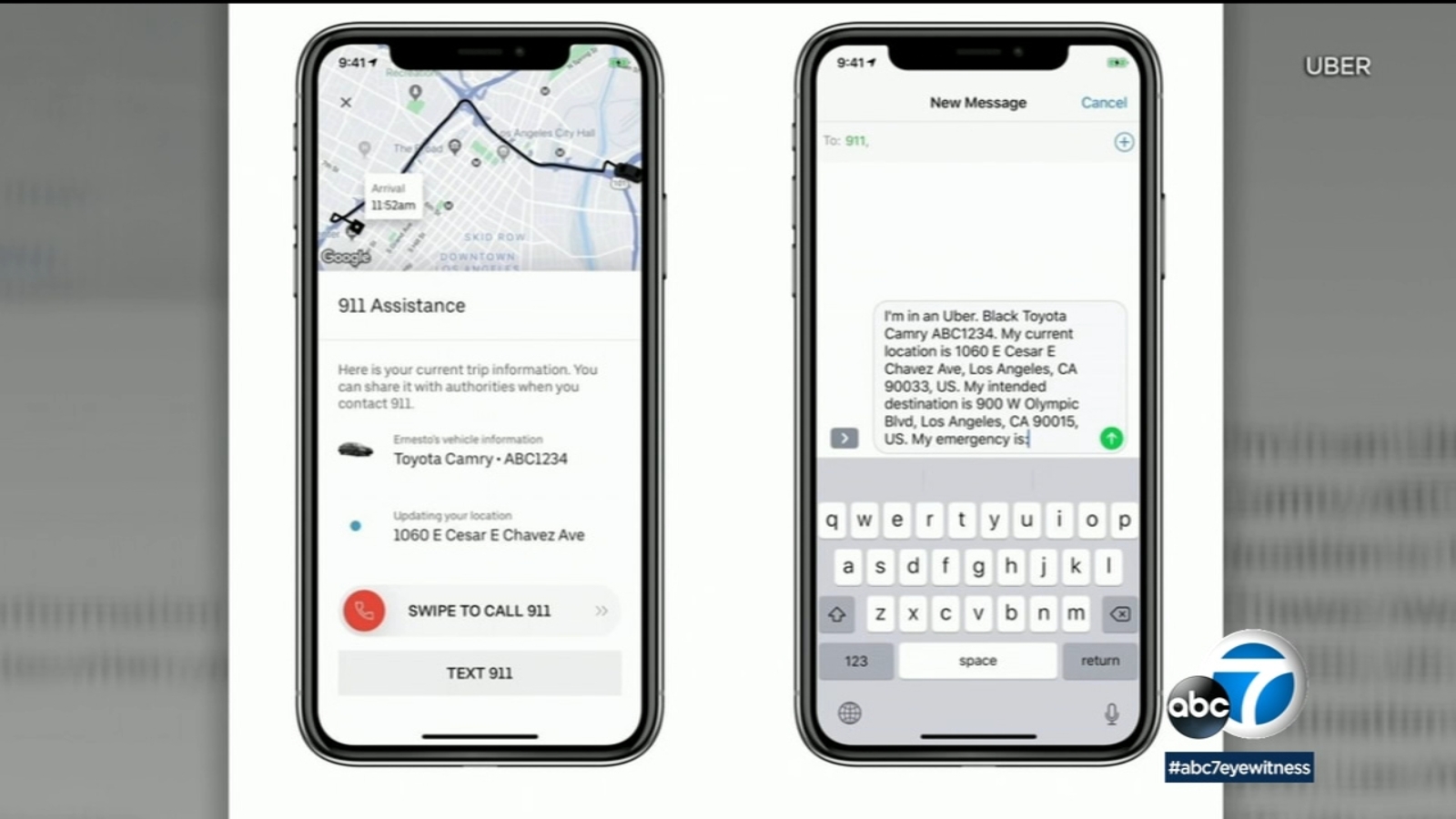 Uber launches text-to-911 app feature in LA County - ABC7 Los Angeles