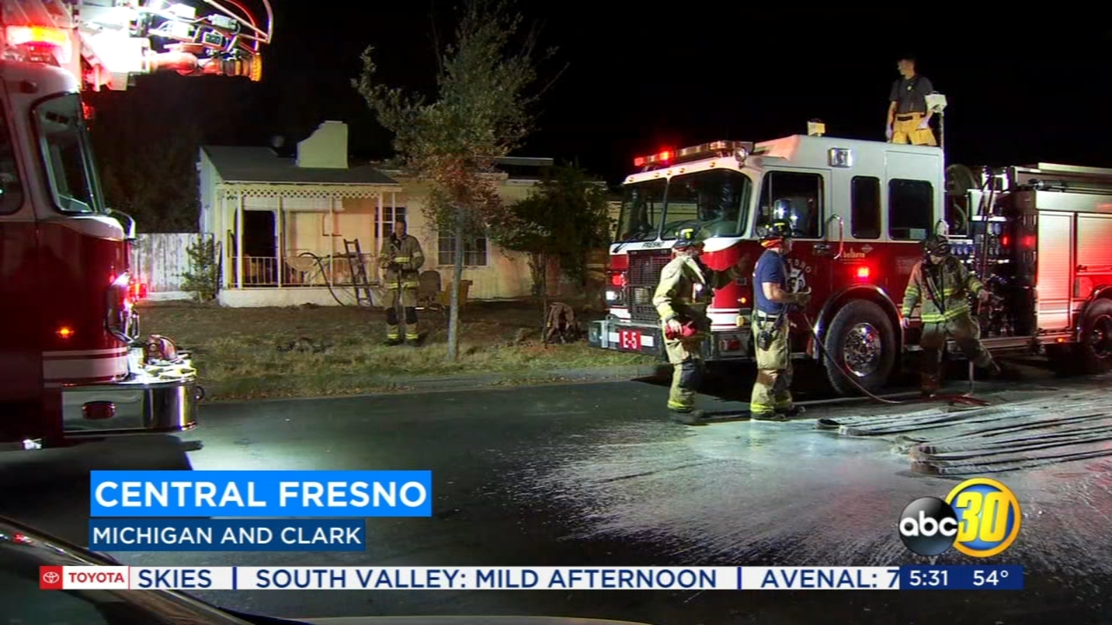 Firefighters rescue person from central Fresno house fire - ABC30 Fresno