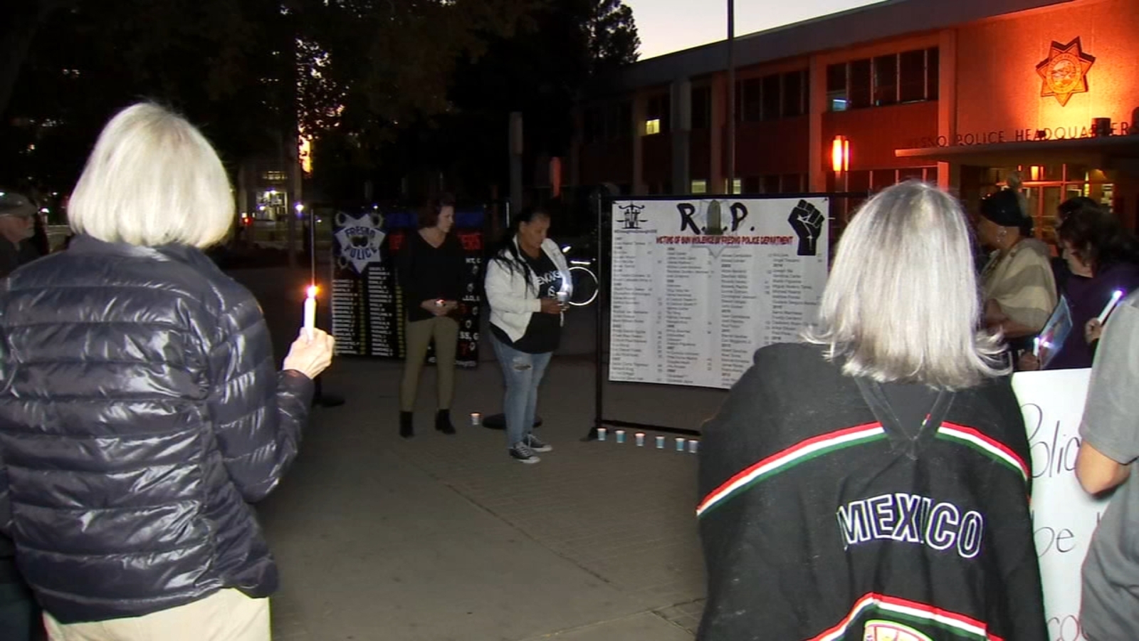 Crowd protests police shootings outside Fresno PD headquarters - ABC30 ...