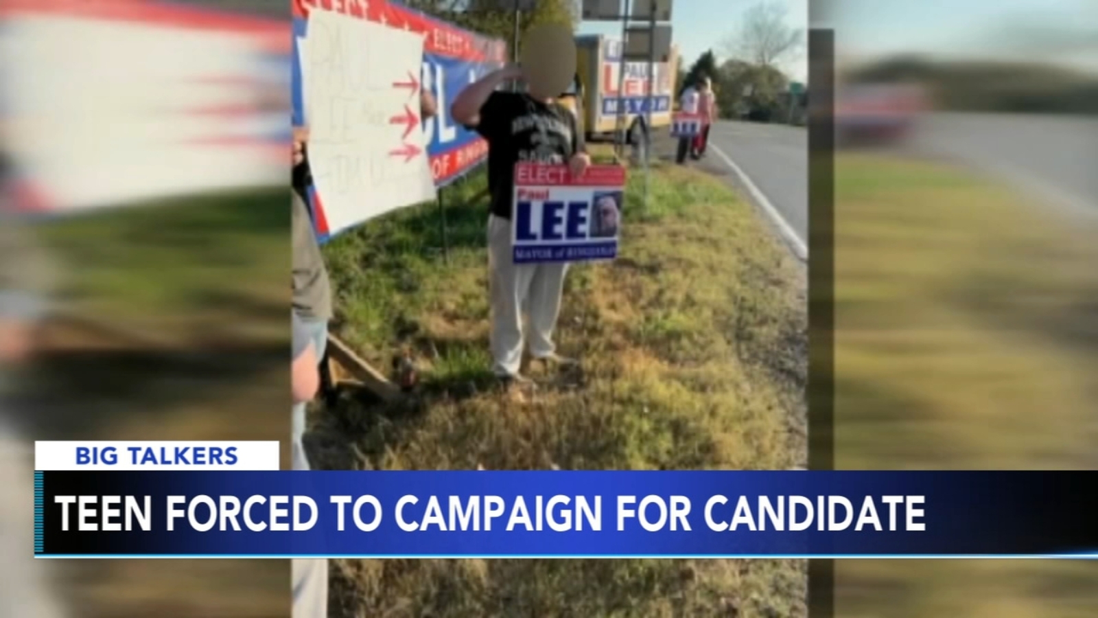 Teen forced to campaign for politician after stealing campaign signs as ...