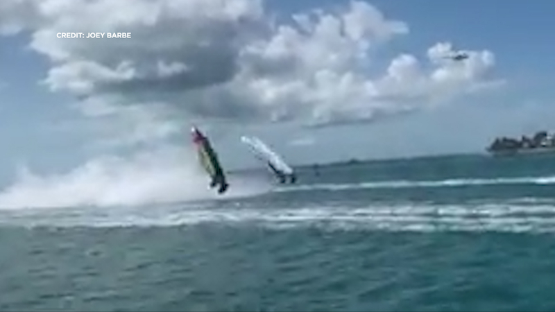 Super Stock racing boats flip and crash simultaneously in dramatic ...