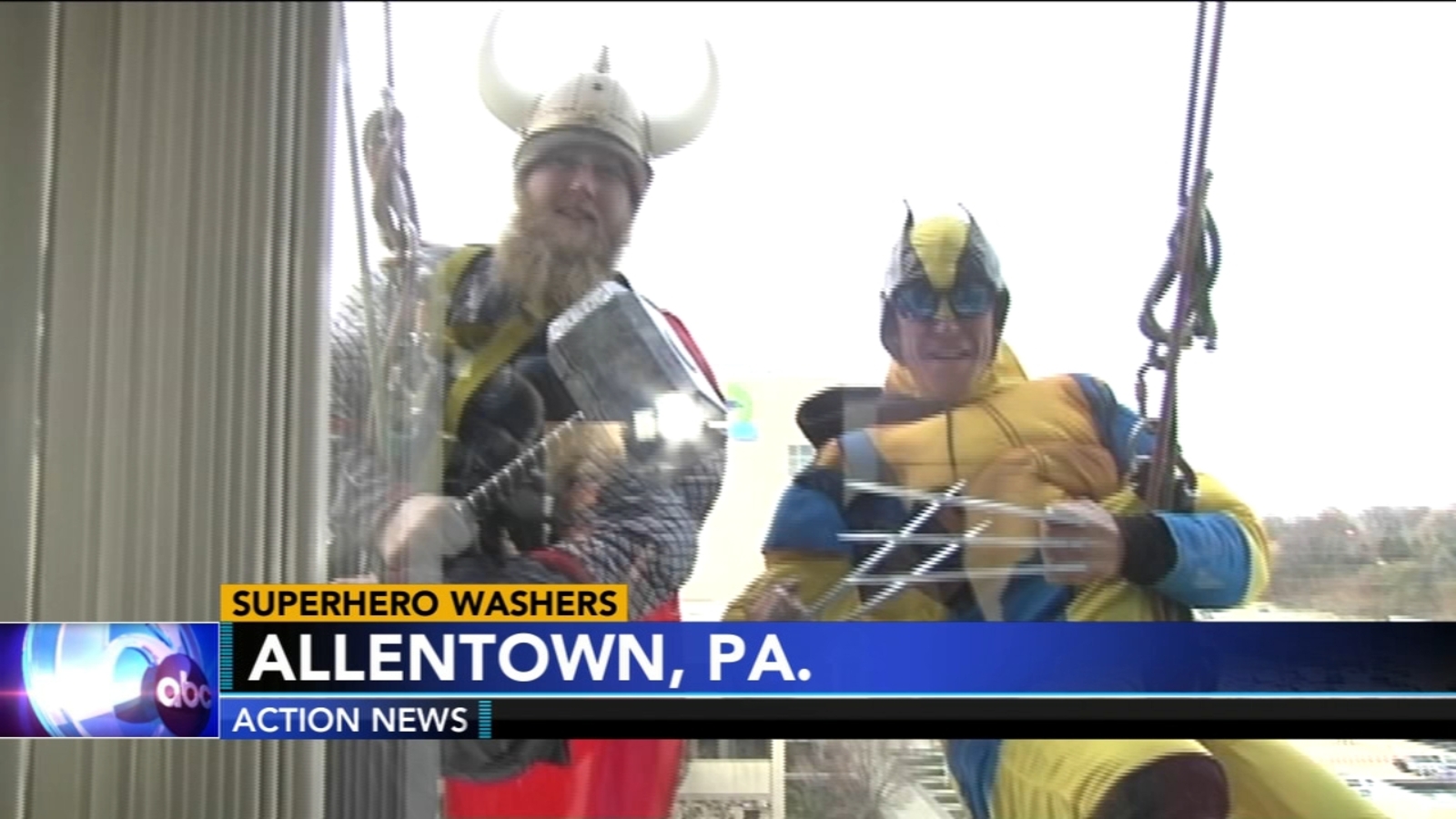 Spider-Man, Thor, Captain America! Superhero window washers surprise ...