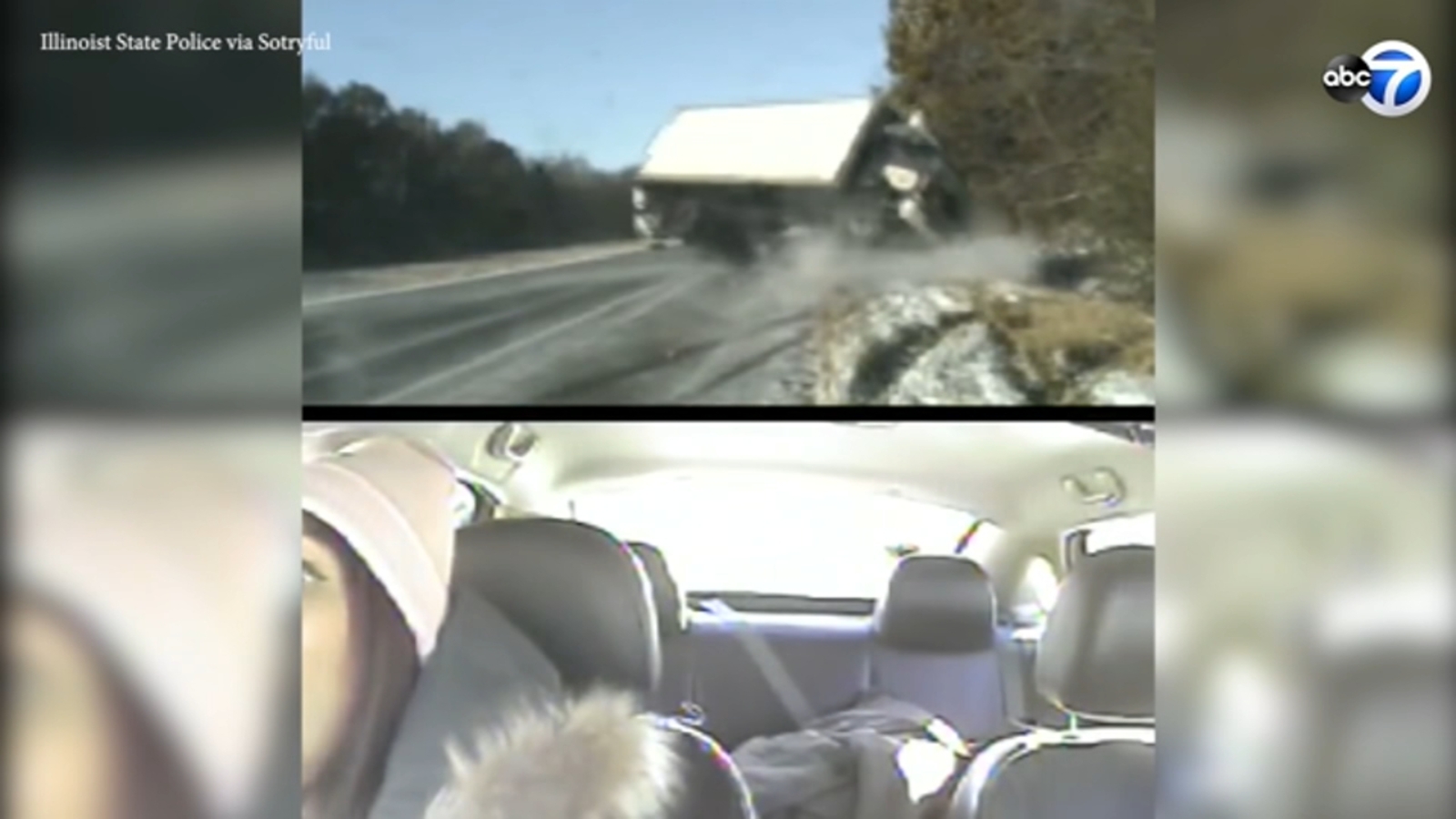 'Miracle on ice': Dashcam captures out of control truck narrowly ...