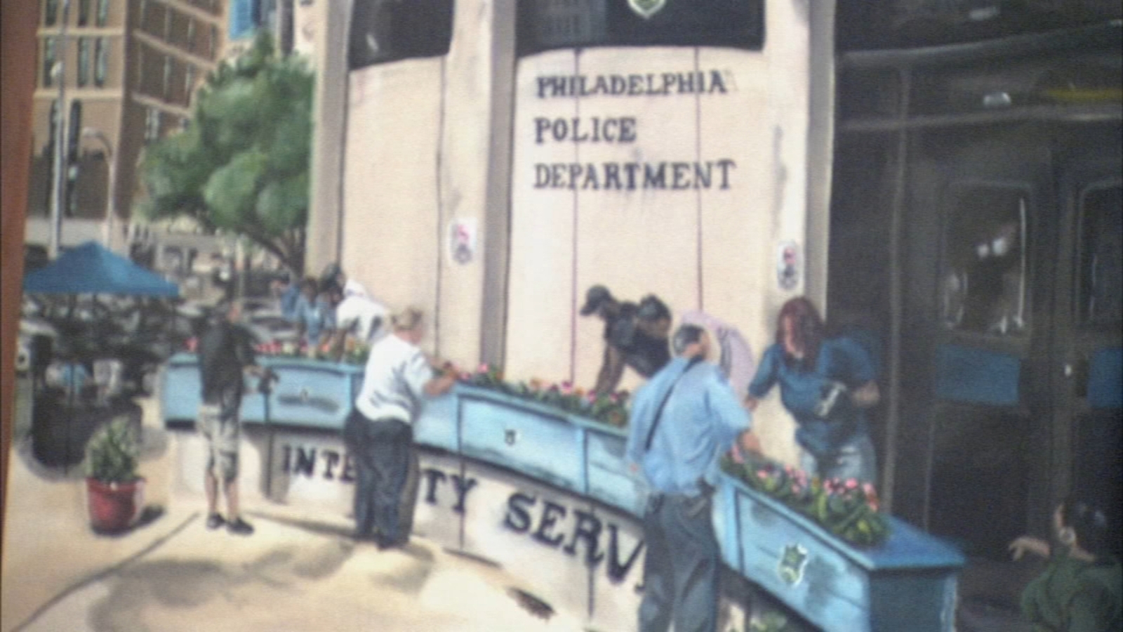 New painting unveiled at Philadelphia police headquarters - 6abc ...