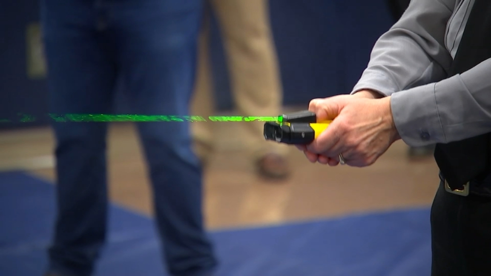 Local law officers get up-close demo of non-lethal restraint device ...