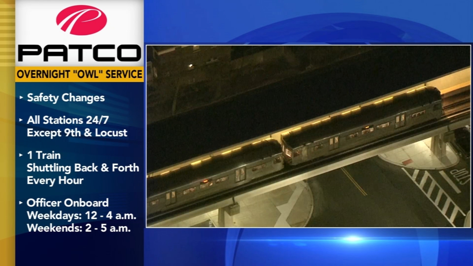 PATCO relaunches Owl Service with some changes - 6abc Philadelphia