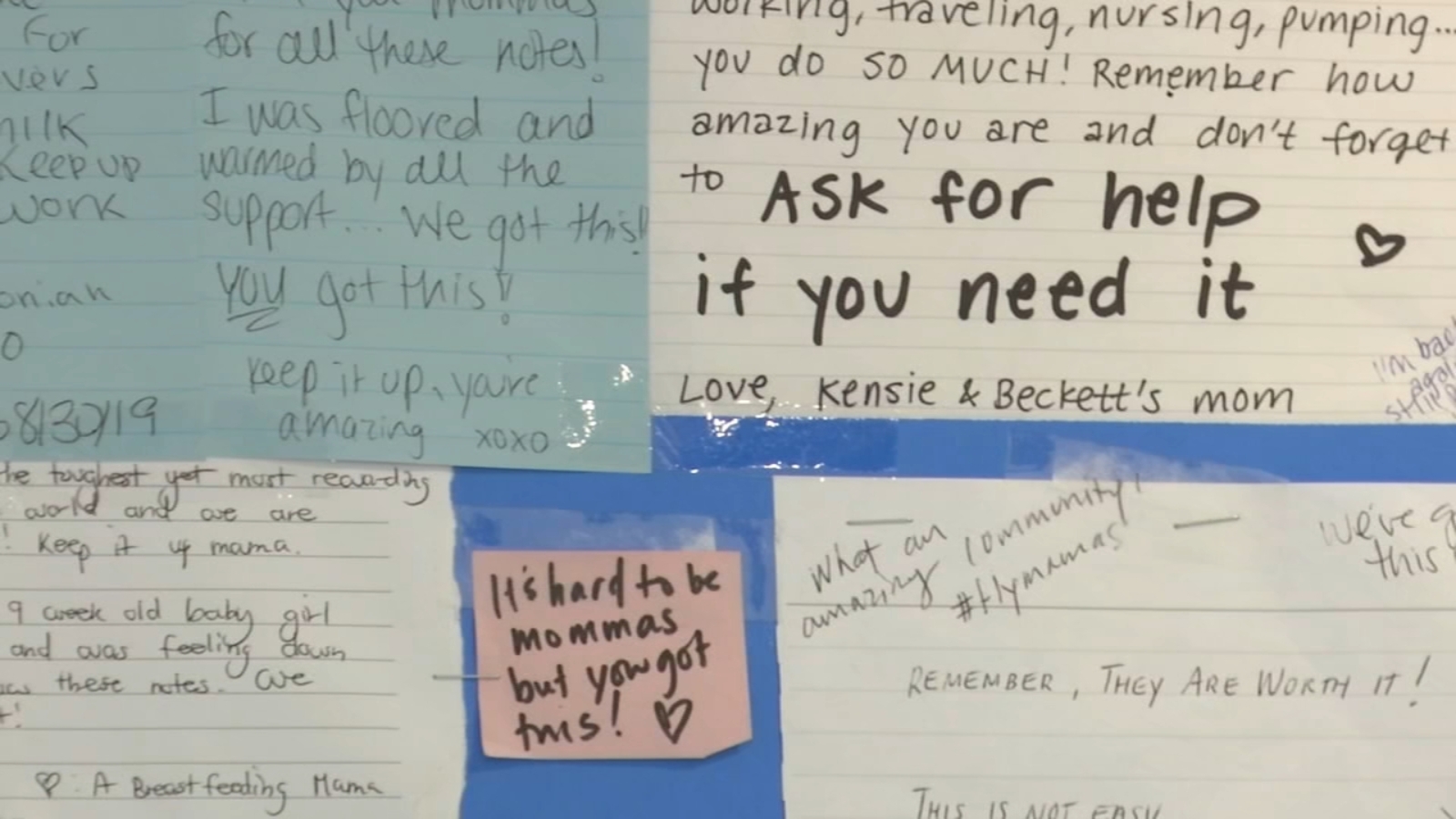 Moms help moms with encouraging notes in Philadelphia airport nursing ...