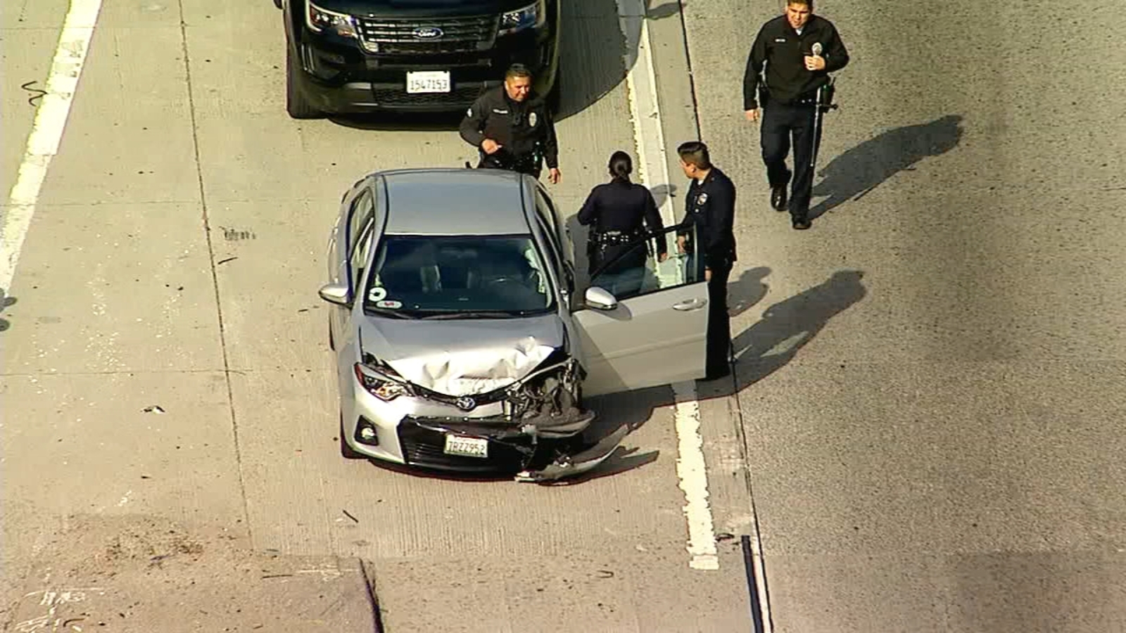 Suspect detained leading LAPD on erratic chase, abandoning car on 110 ...