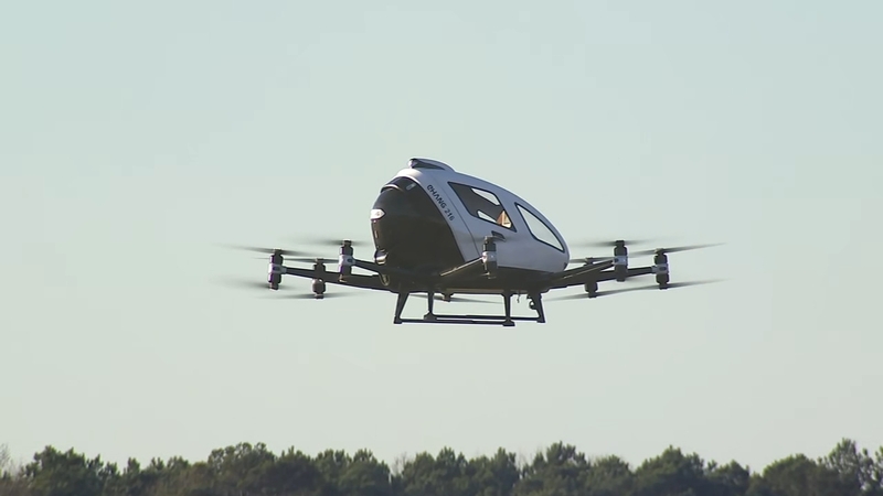 Flying air taxi: Autonomous aerial vehicle takes test flight in North ...