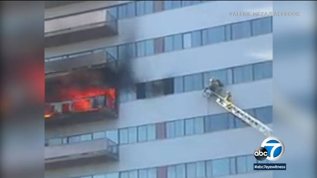 Fire alarms go off at site of West LA high-rise fire - ABC7 Los Angeles