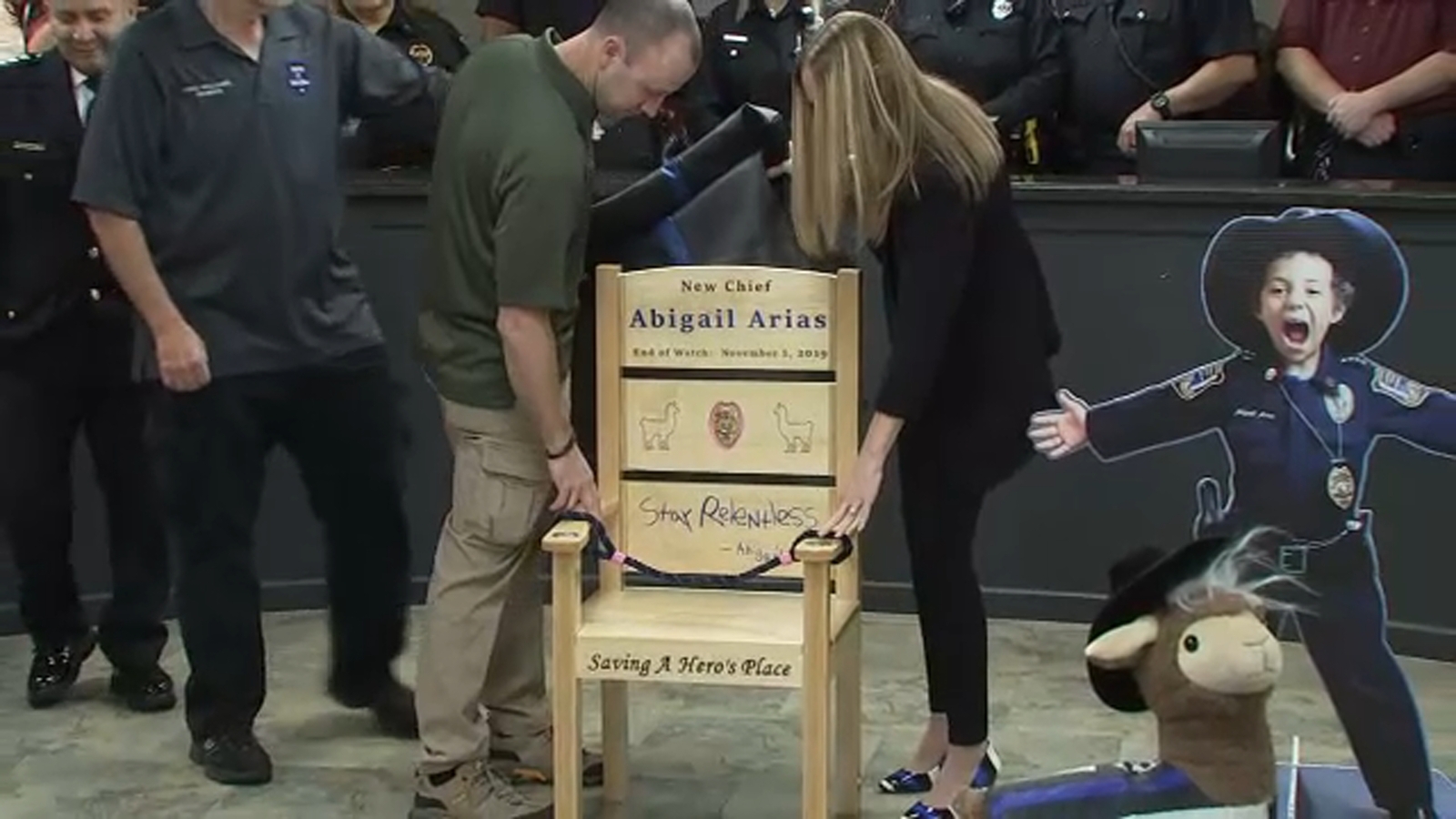 Freeport police department honors 7-year-old officer Abigail Arias ...