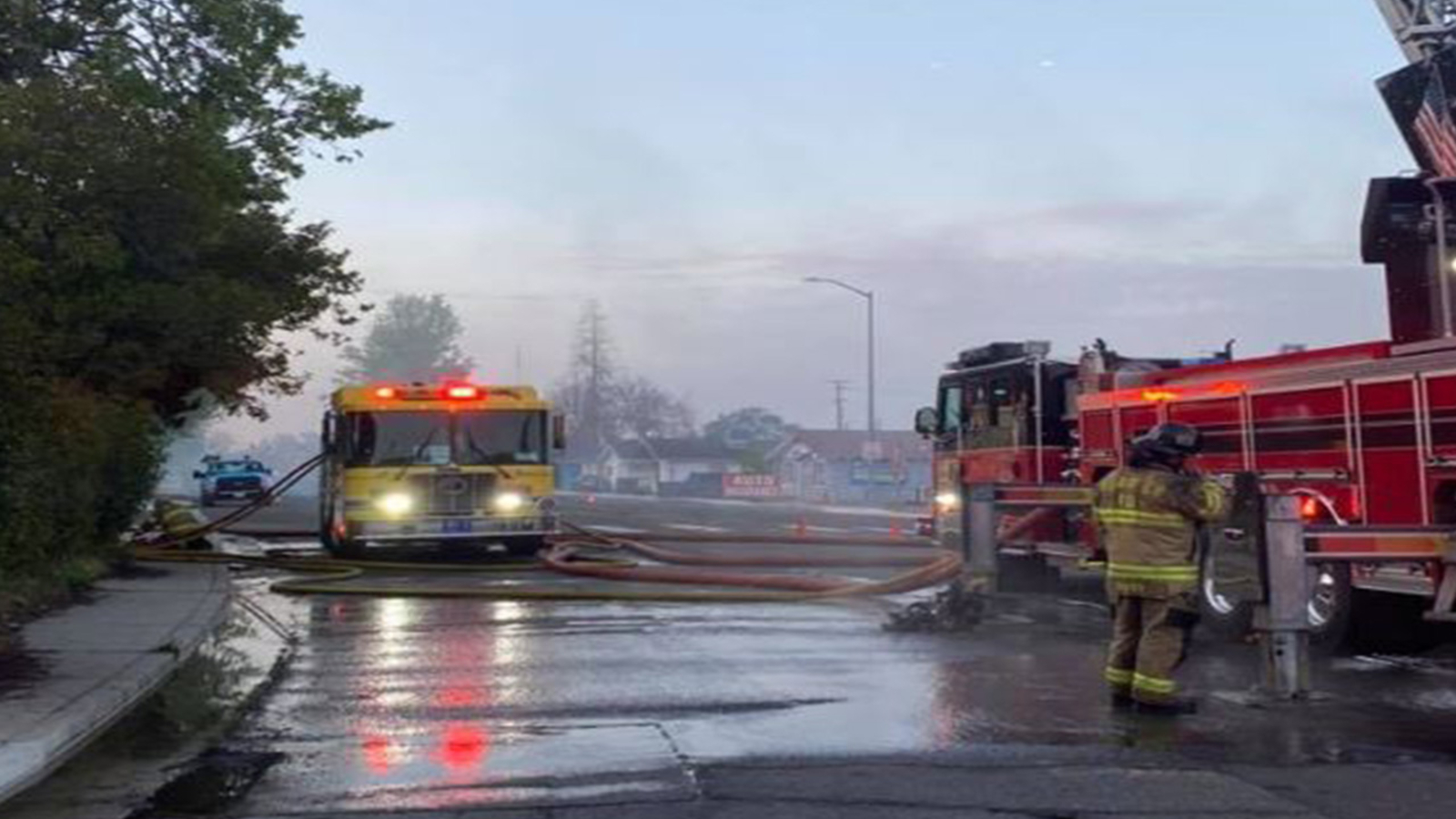 Road closed as firefighters battle house fire in Atwater - ABC30 Fresno