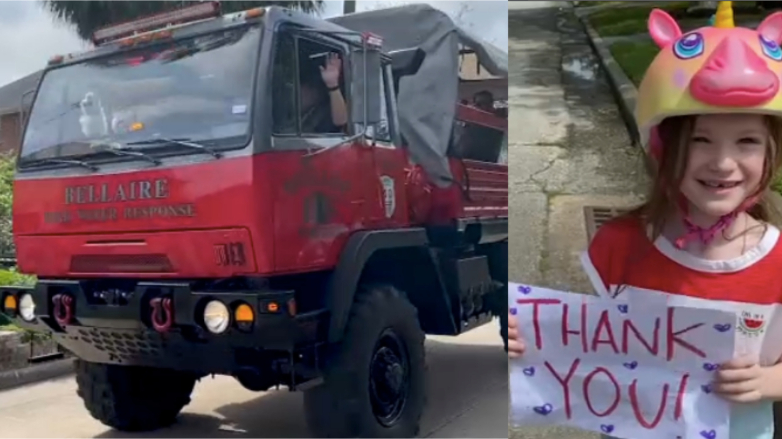 Coronavirus Texas: Bellaire Fire, Police & Public Works parade through ...