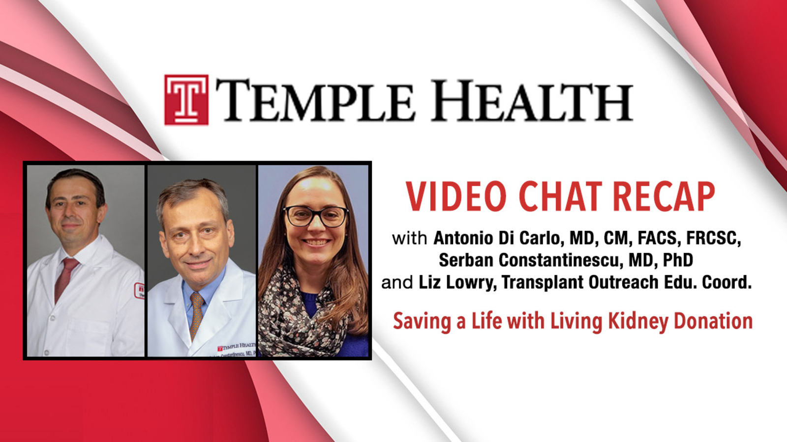 CHAT RECAP: Saving a Life with Living Kidney Donation - 6abc Philadelphia