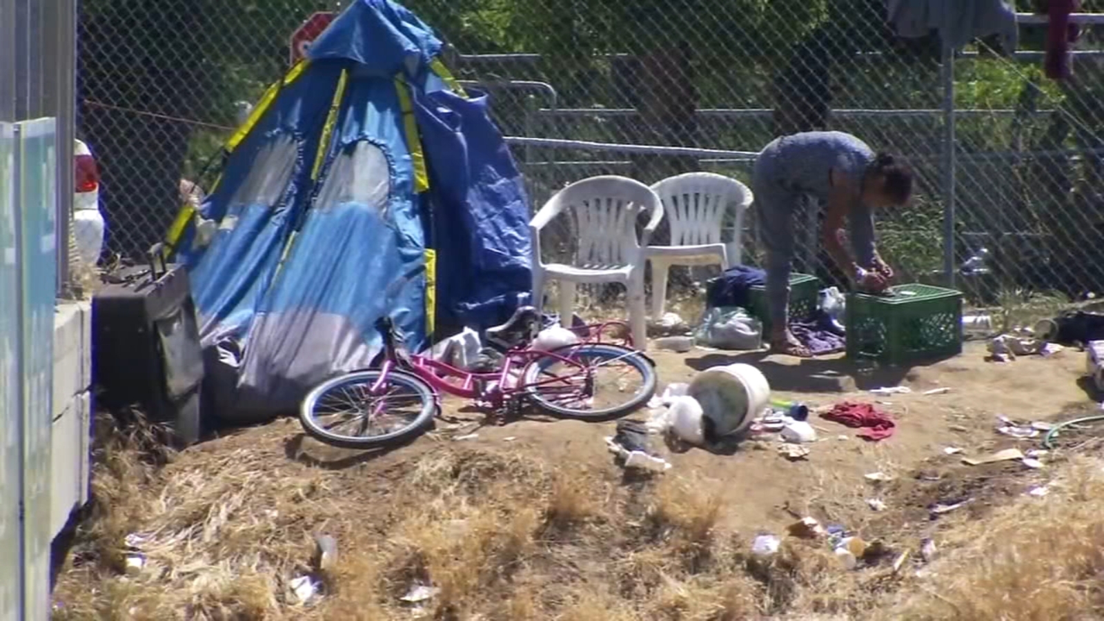 Officials irritated with homeless camps seen along Highway 41 - ABC30 ...