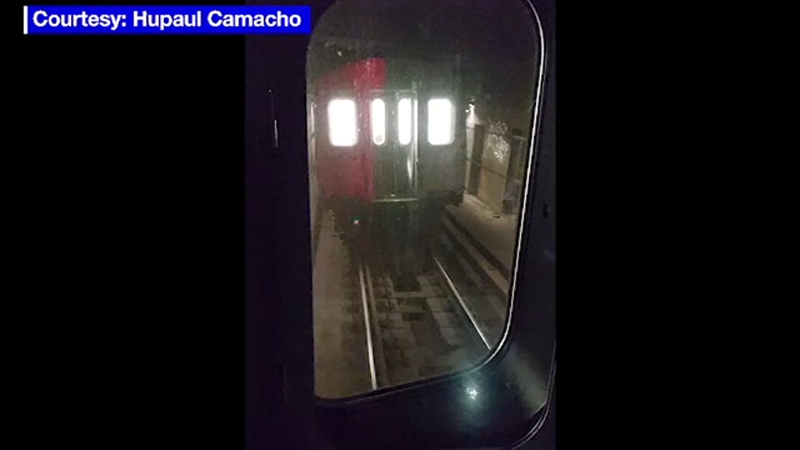 2 subway cars separate from northbound A train in Lower Manhattan ...
